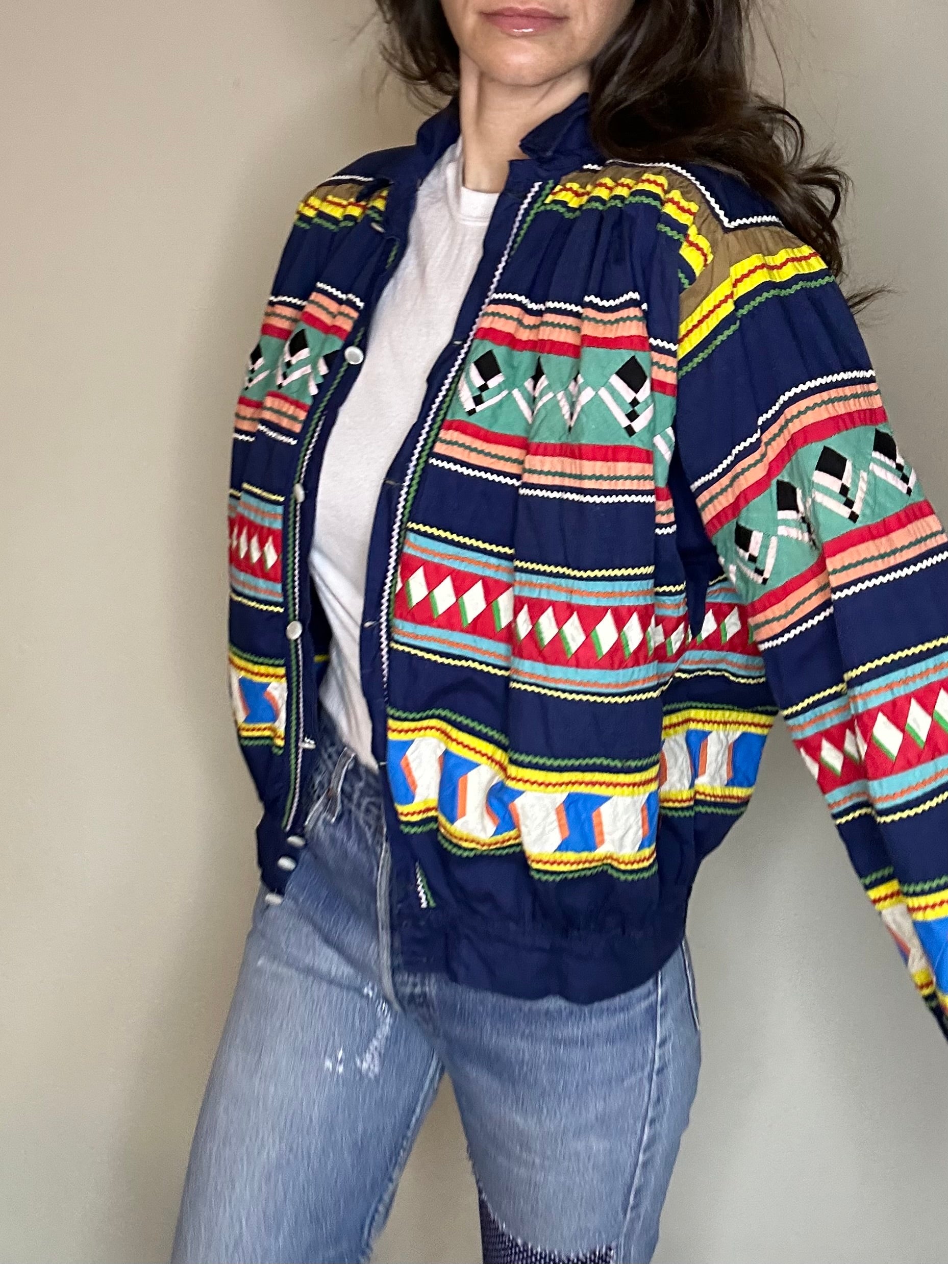 RARE 60’s Seminole Indian Handmade Quilted Patchwork Jacket (Unisex L ...